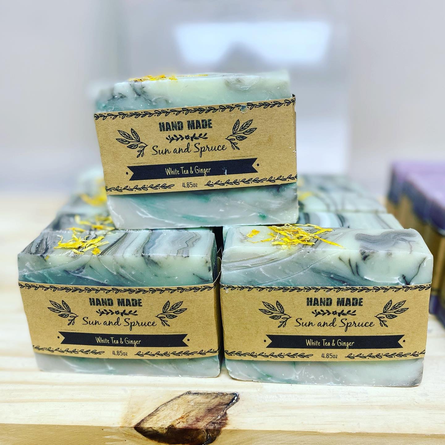 White Tea & Ginger soap handmade | Sun and Spruce Handmade Soaps